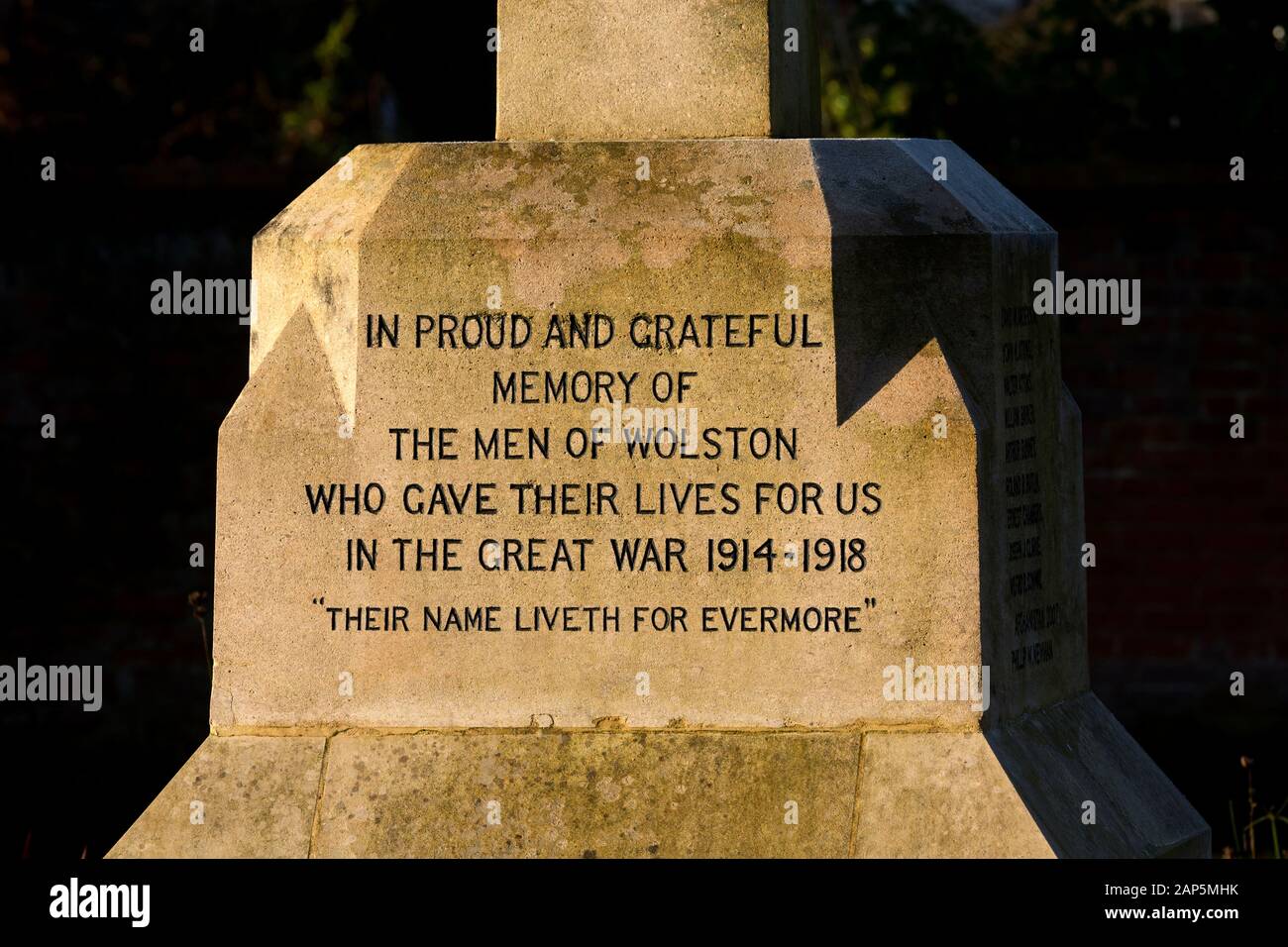 The village war memorial, Wolston, Warwickshire, England, UK Stock ...