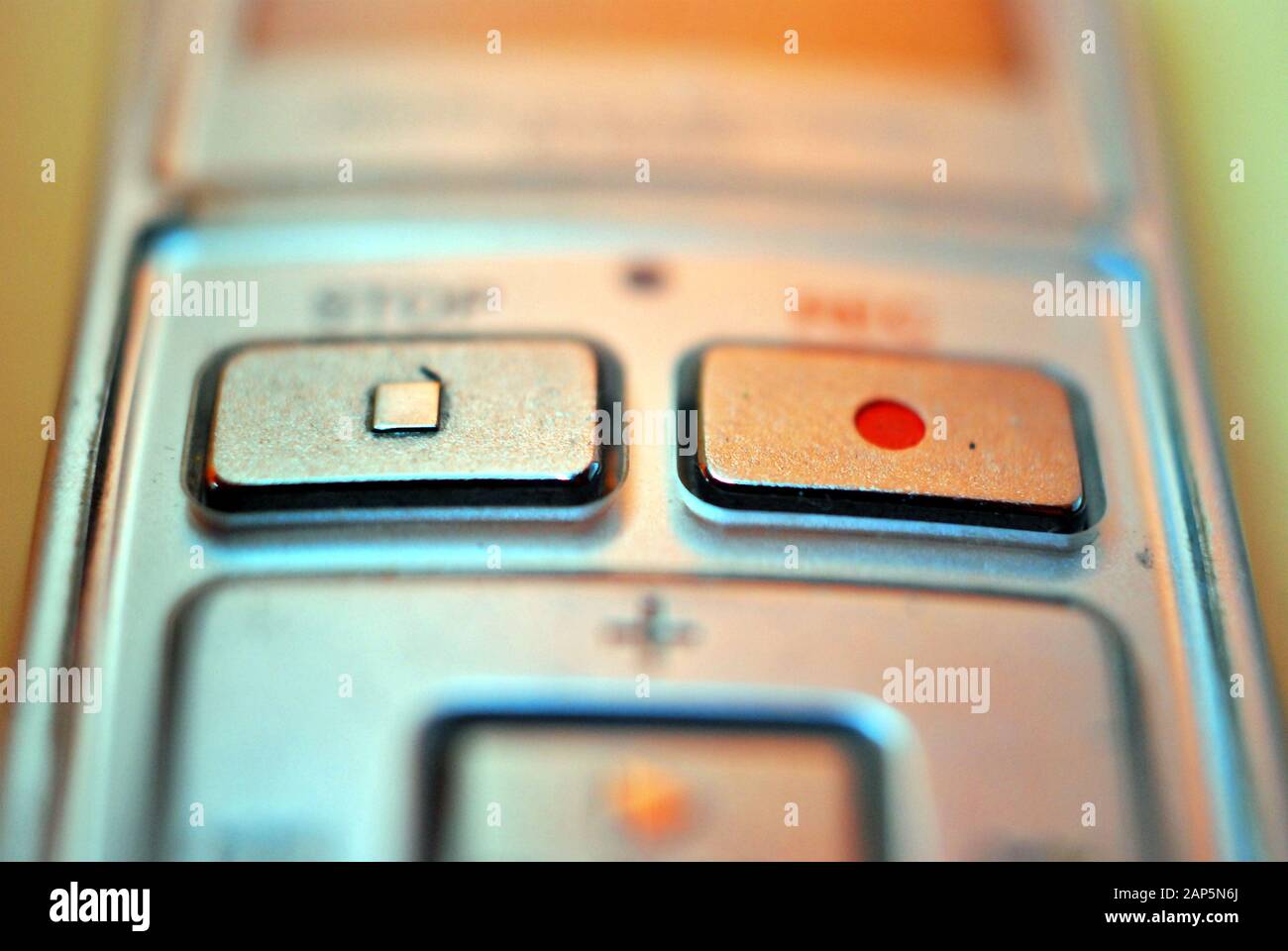 digital audio recorder dictaphone control buttons shallow dof Stock ...