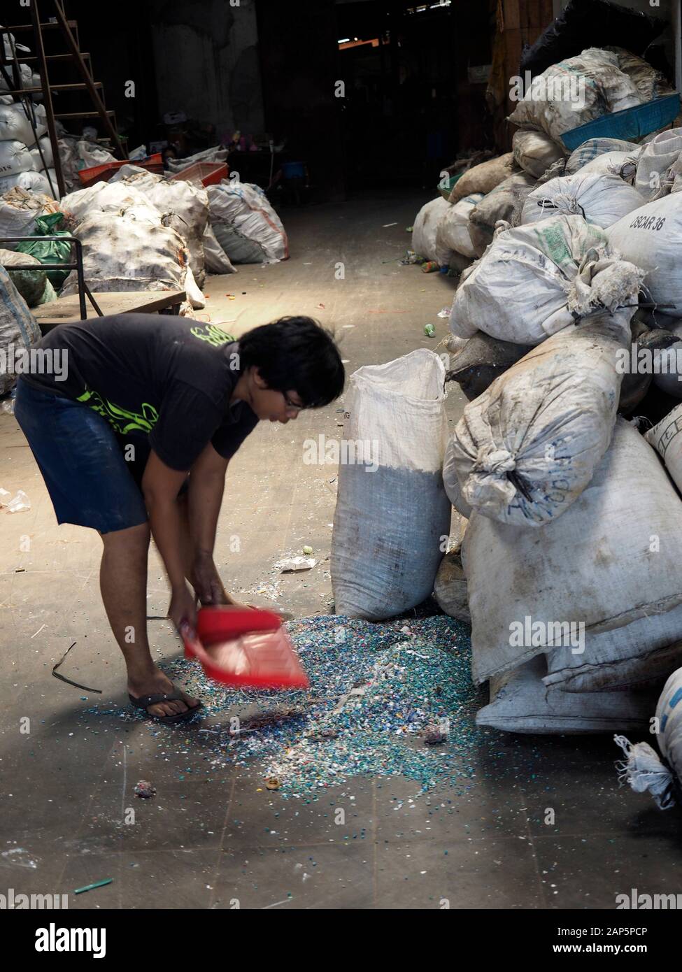 Sorting plastic garbage, Yogyakarta, Jawa, Indonesia , Asia Stock Photo ...