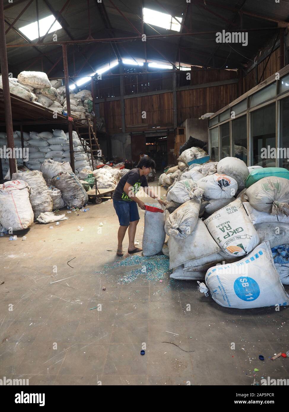 Sorting plastic garbage, Yogyakarta, Jawa, Indonesia , Asia Stock Photo ...