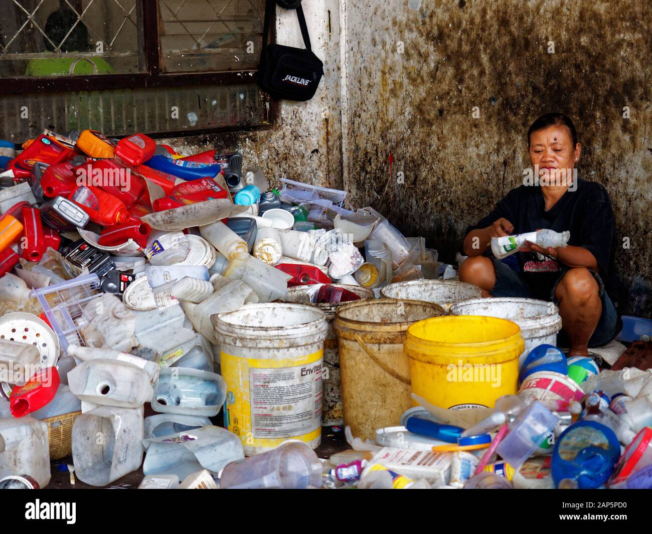 Sorting plastic garbage, Yogyakarta, Jawa, Indonesia , Asia Stock Photo ...