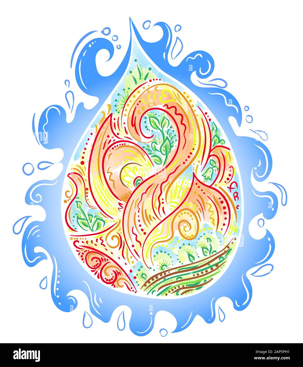 concept of the movement of energy, the origin of life in the form of a ...