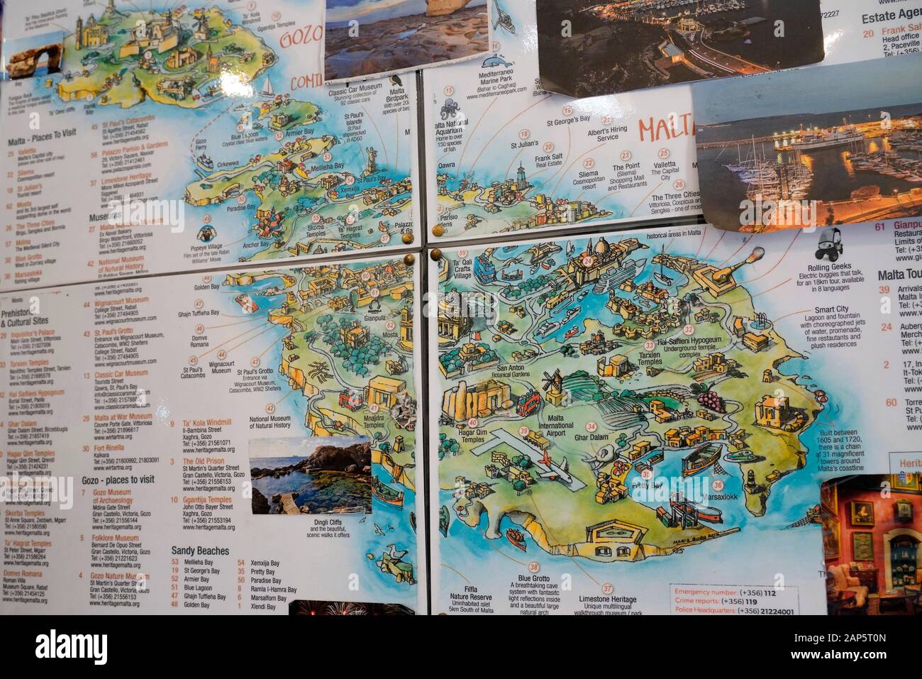 Places to visits sign, Rabat, Malta Island Stock Photo - Alamy