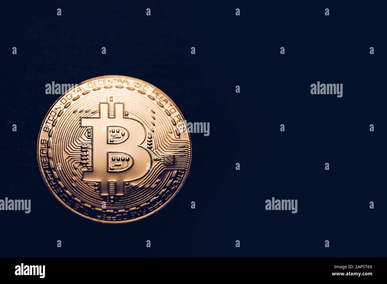 Crypto currency golden coin with bitcoin symbol on isolated on black ... Crypto currency golden coin with bitcoin symbol on isolated on black ...