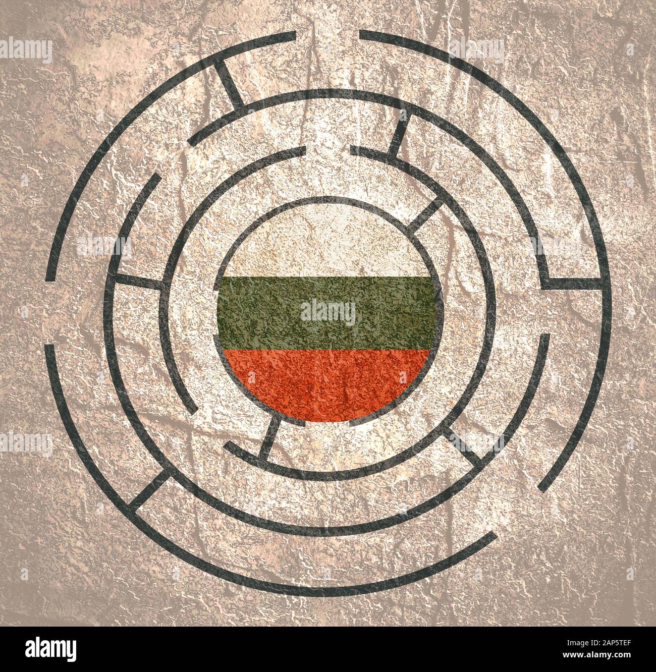 Flag of the Bulgaria in the maze of politic problems Stock Photo - Alamy