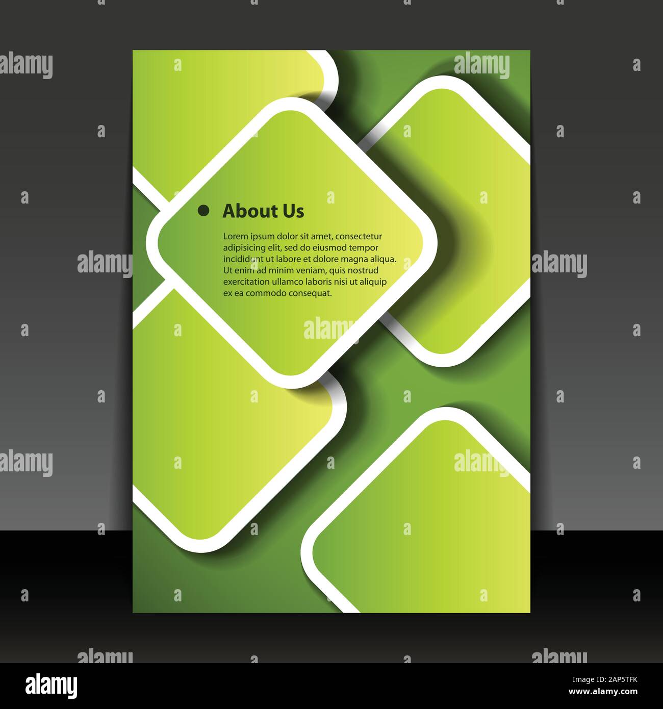 Abstract Green Flyer or Cover Design with Overlapping Squares ...