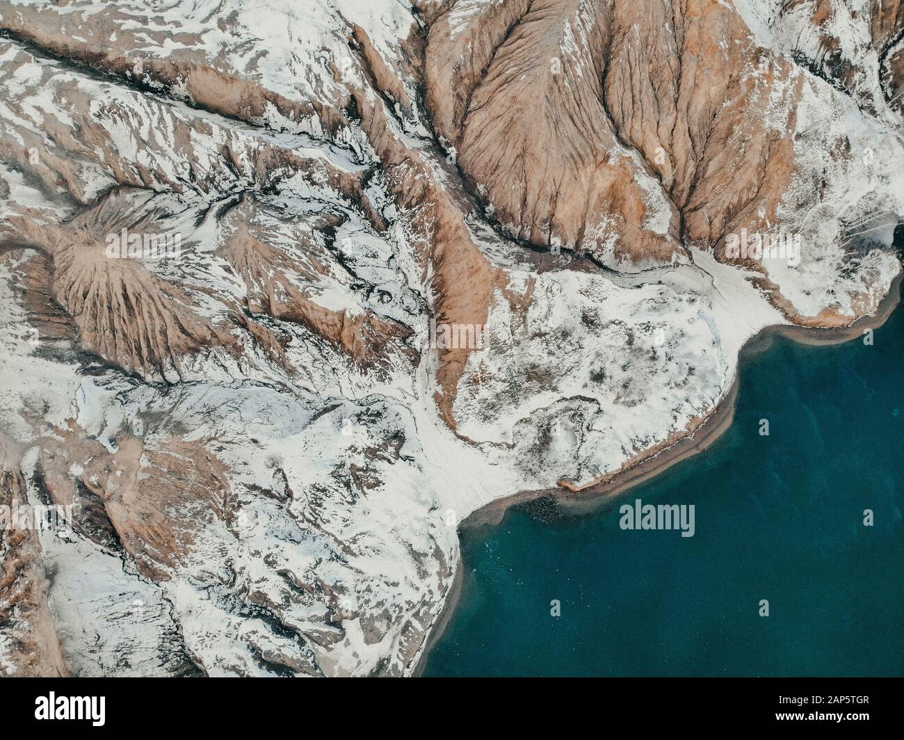 An aerial view over mountains valley at desert an amazing place for ...