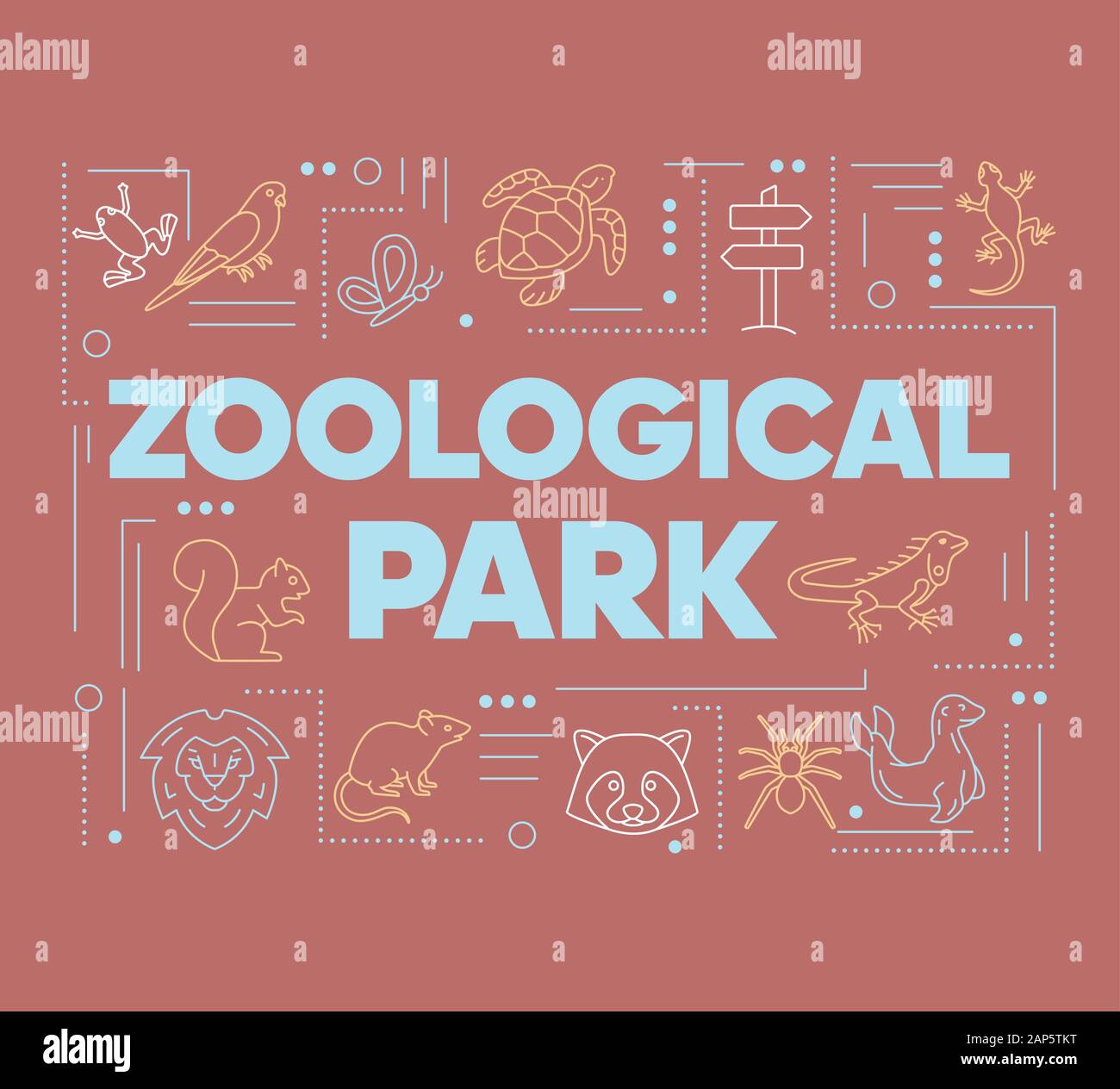 Zoological park word concepts banner. Wild animals species. Mammals and ...