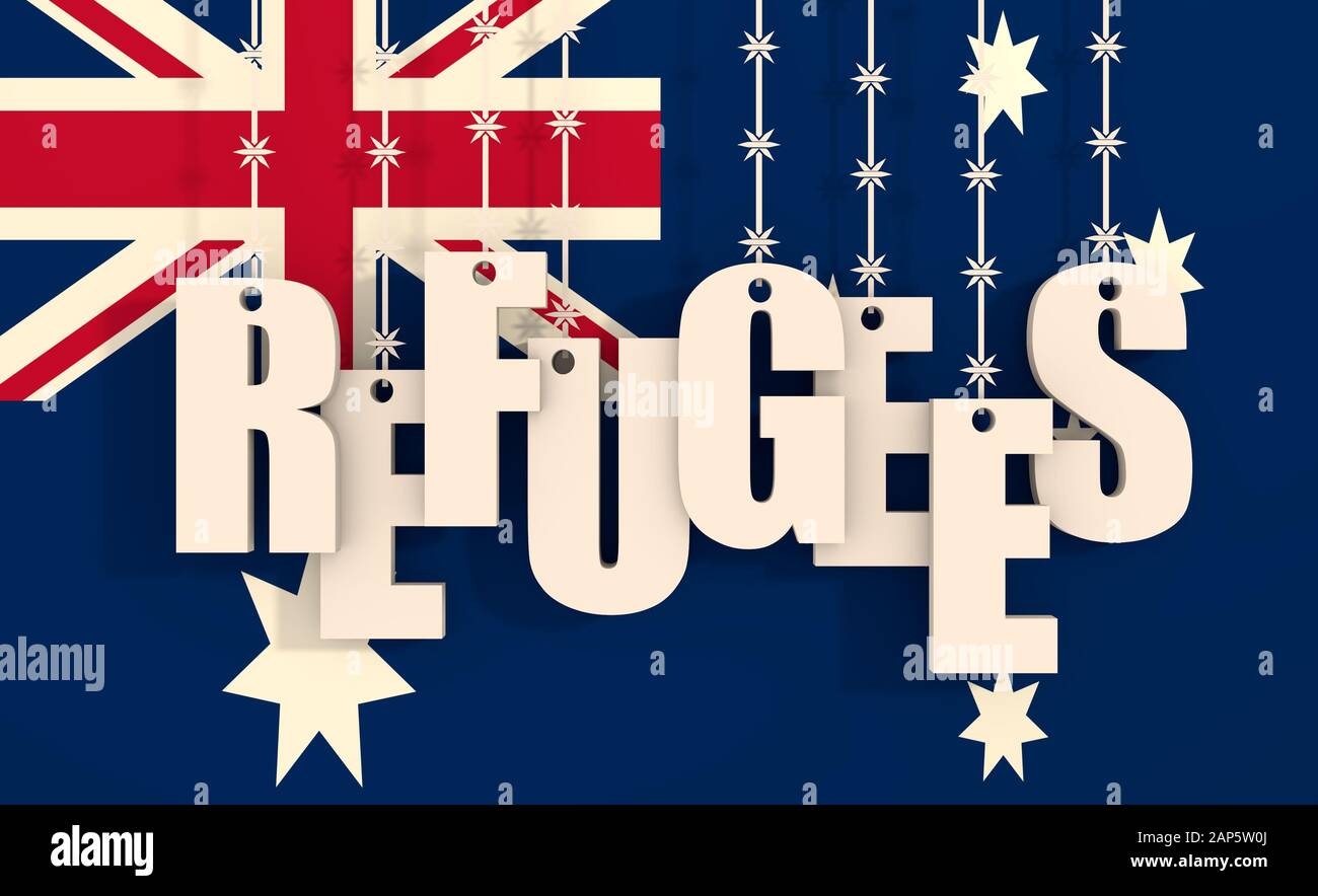 Image relative to migration from africa to Australia. Refugees text ...