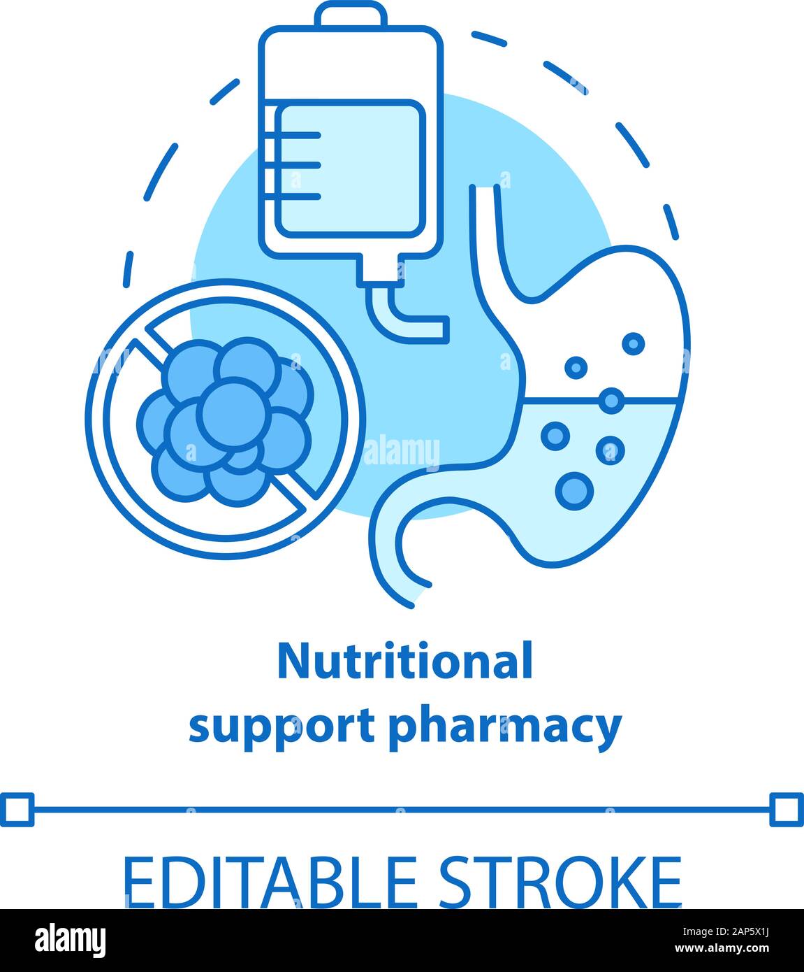 Nutritional support pharmacy concept icon. Medicine idea thin line ...