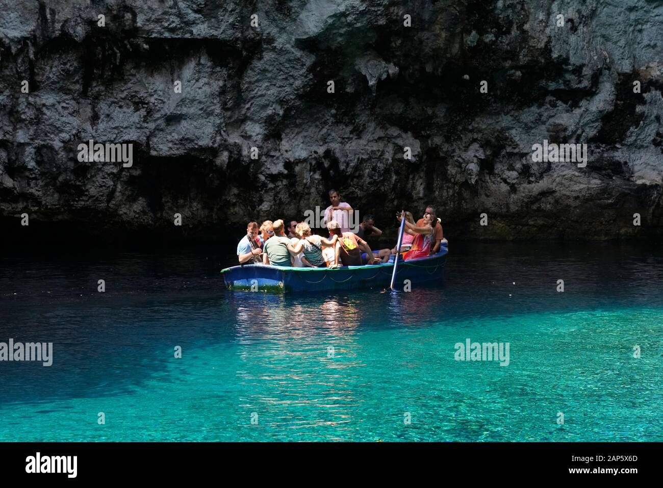 Melissani Cave, Melissani Lake, Sami, Kefalonia Ionian see island ...