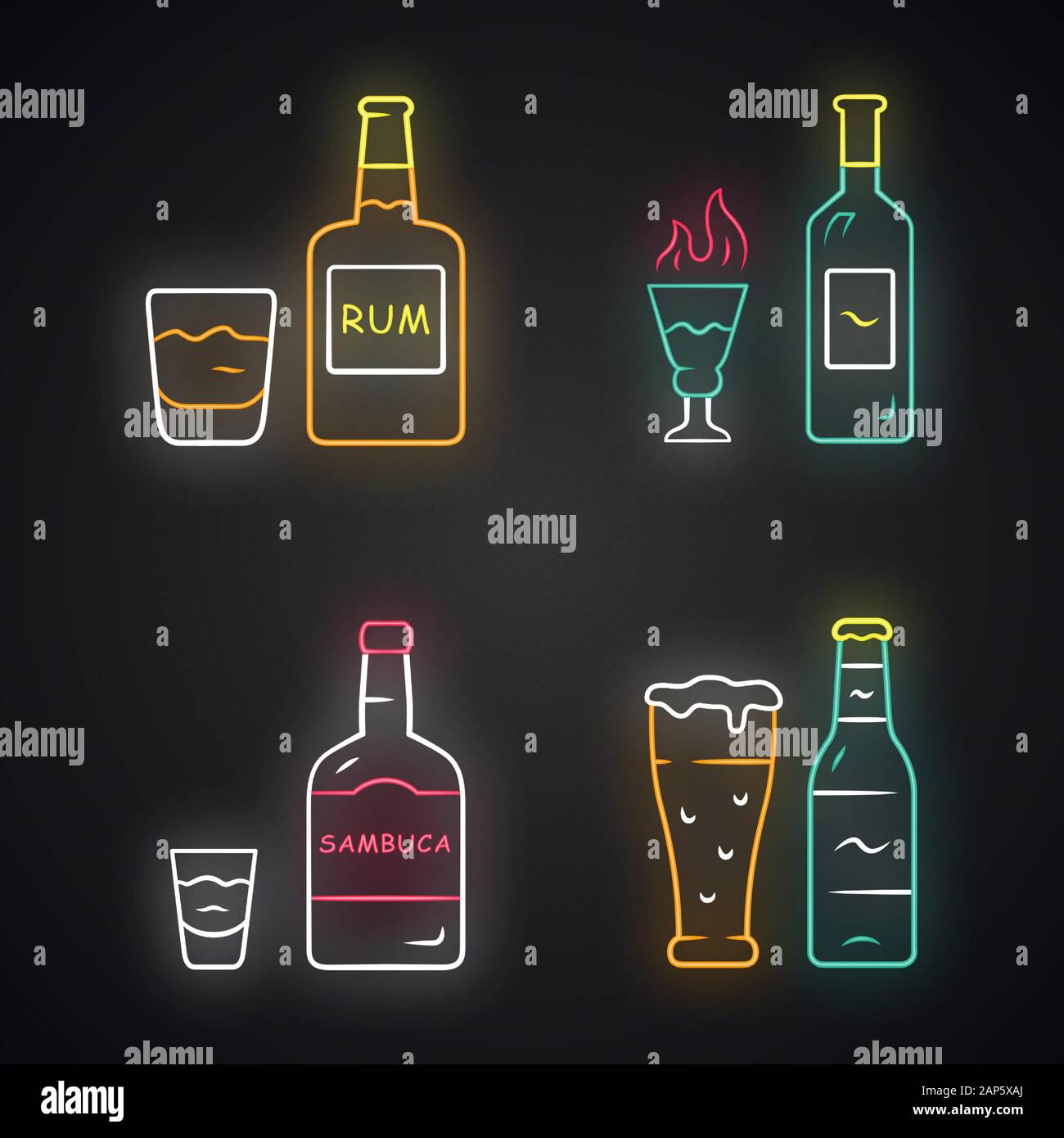 Bottles Of Alcohol Neon