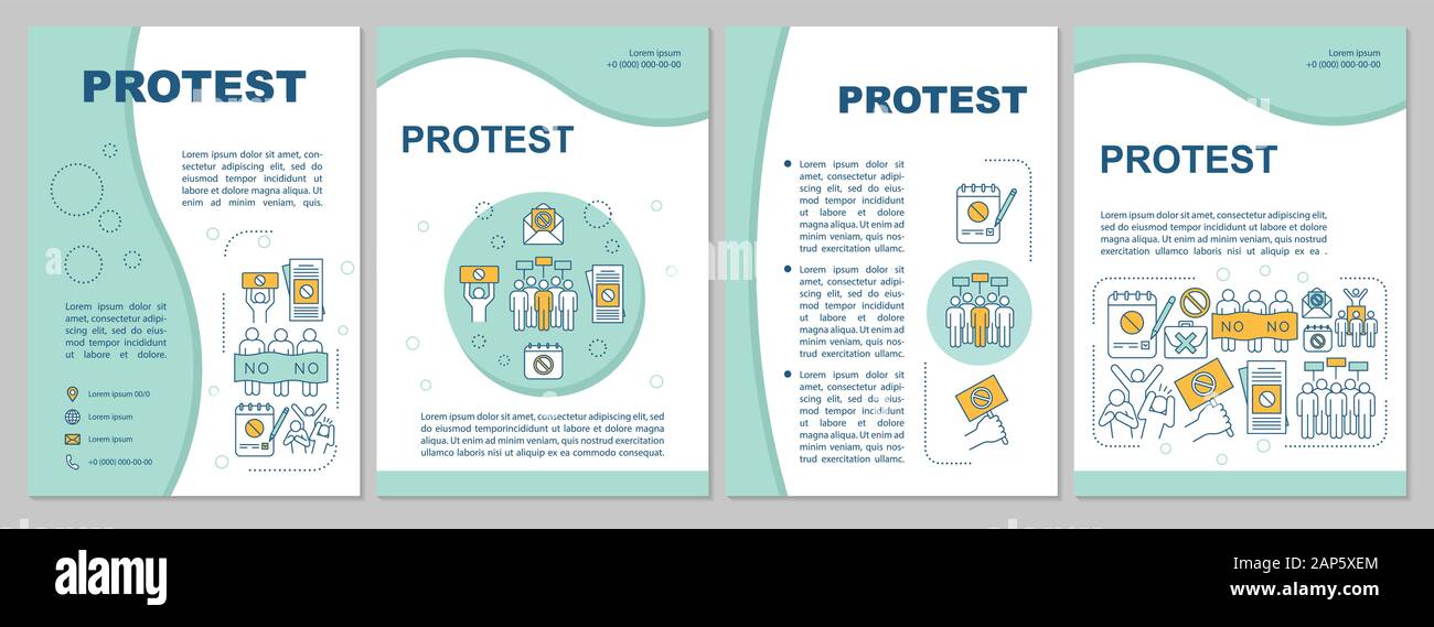 Public protest brochure template layout. Civil disobedience flyer ...