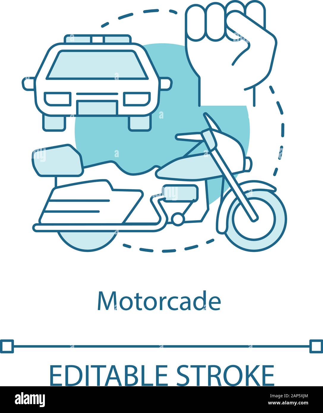 Motorcade concept icon. Vehicles procession idea thin line illustration ...