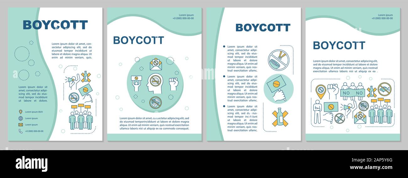 Boycott brochure template layout. Consumer activism flyer, booklet ...