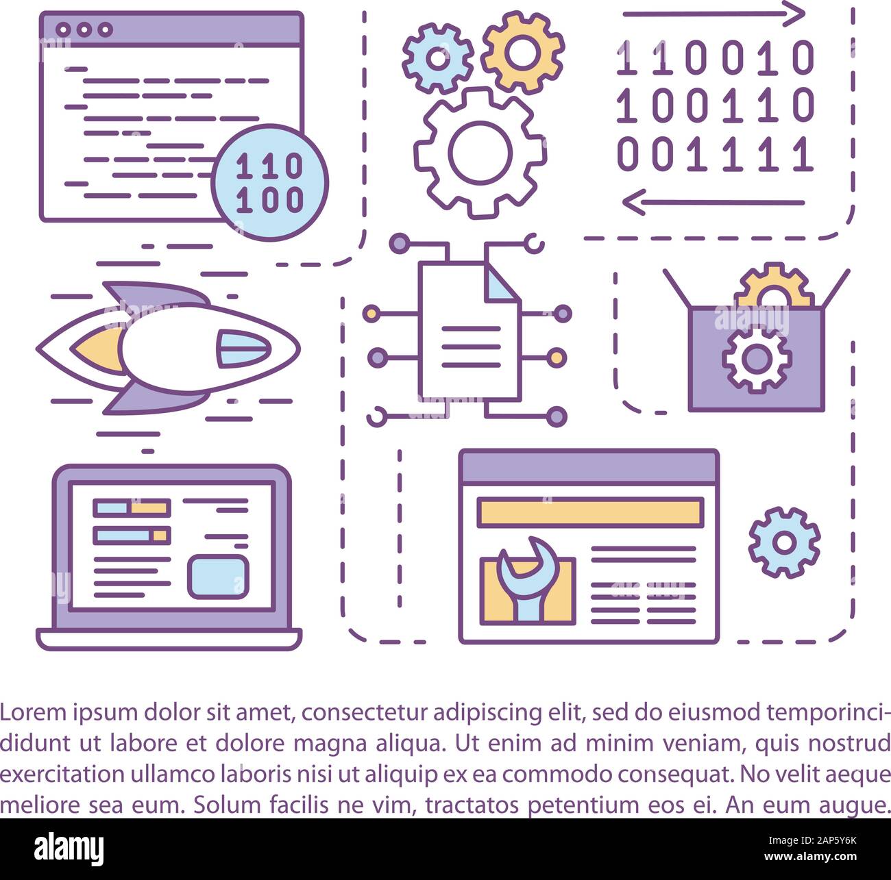 Software development article page vector template. Website programming ...