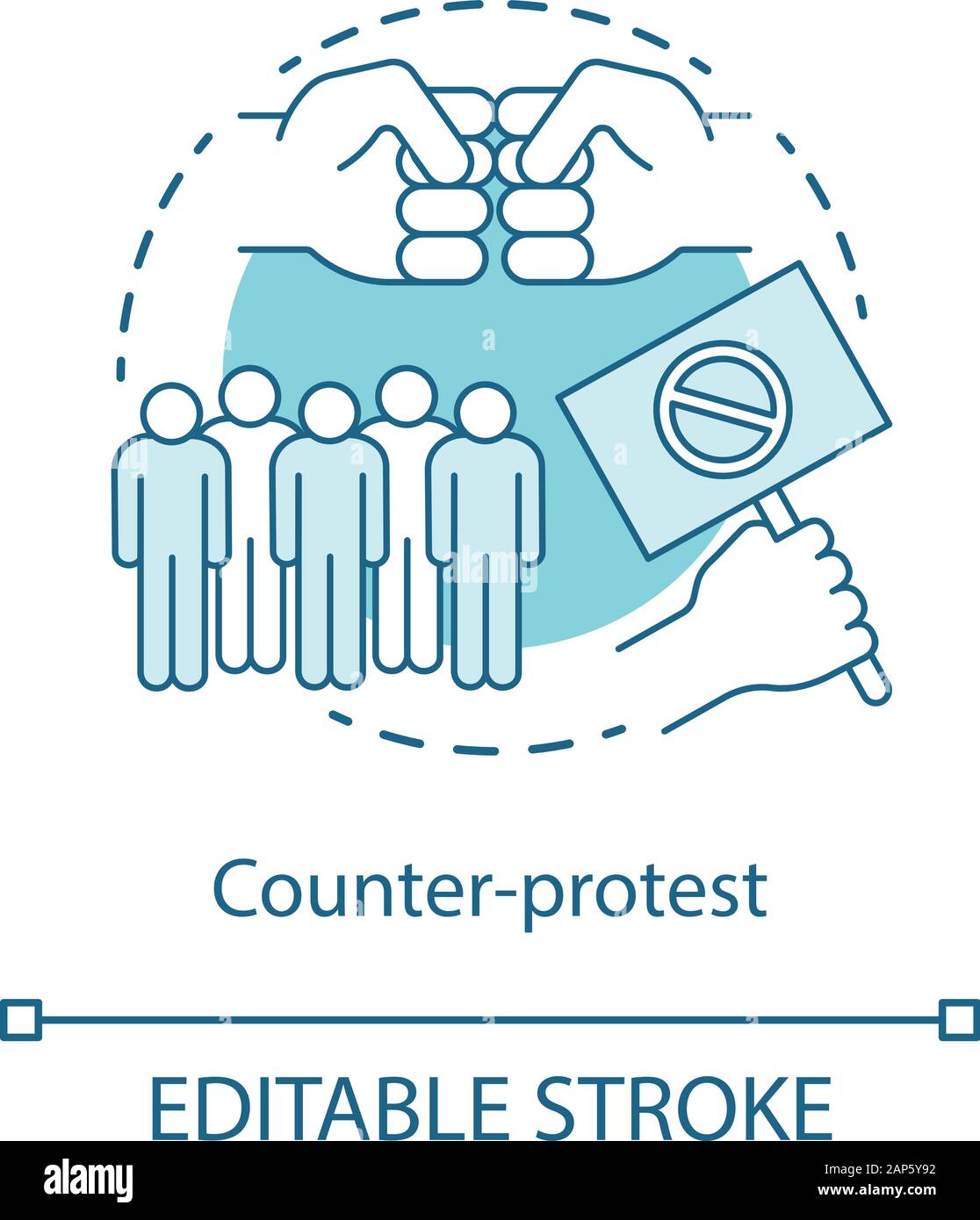Counter protest concept icon. Public confrontation, disagreement ...