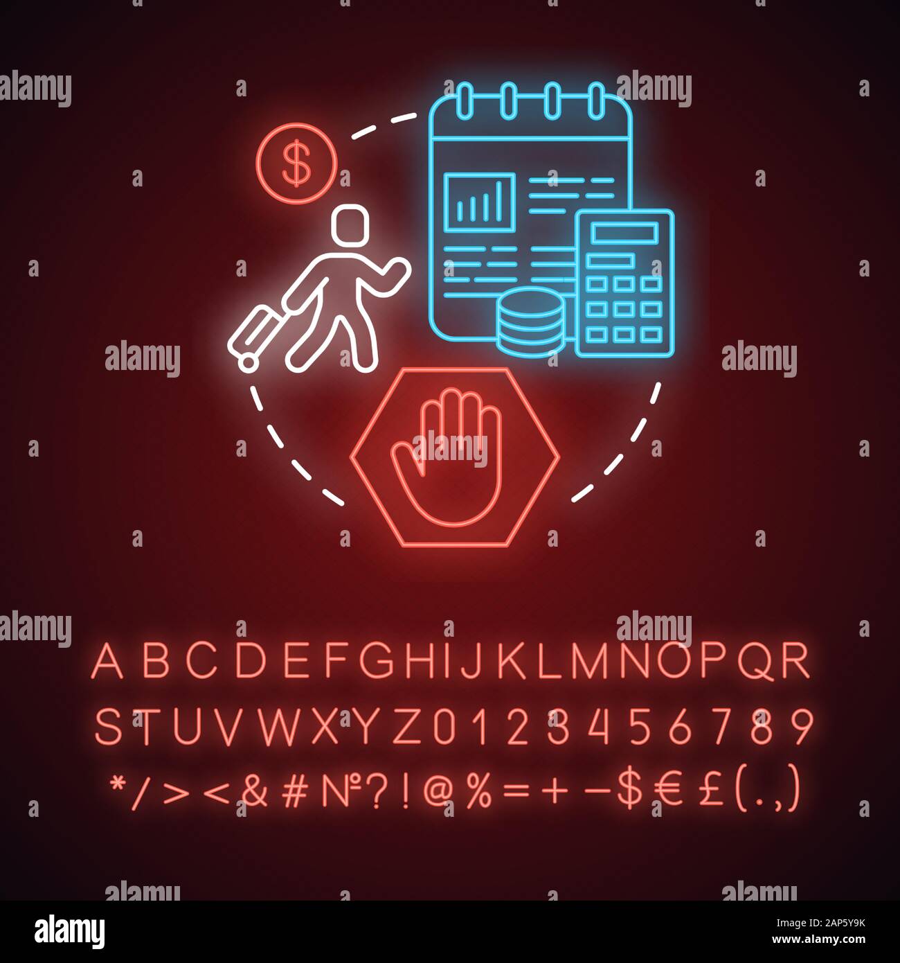 Tax resistance neon light concept icon. Civil disobedience, government ...