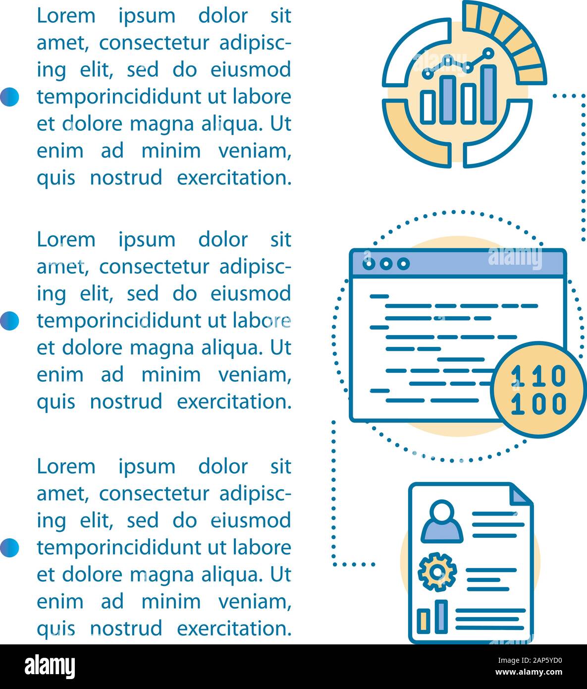Development and testing article page vector template. Software ...