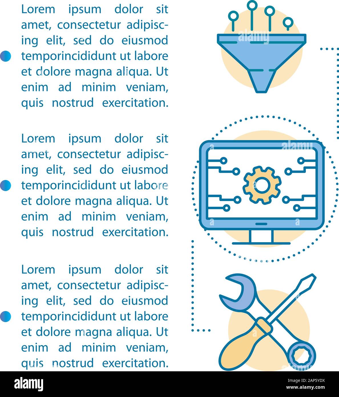 Development and maintenance article page vector template. Software programming. Brochure ...