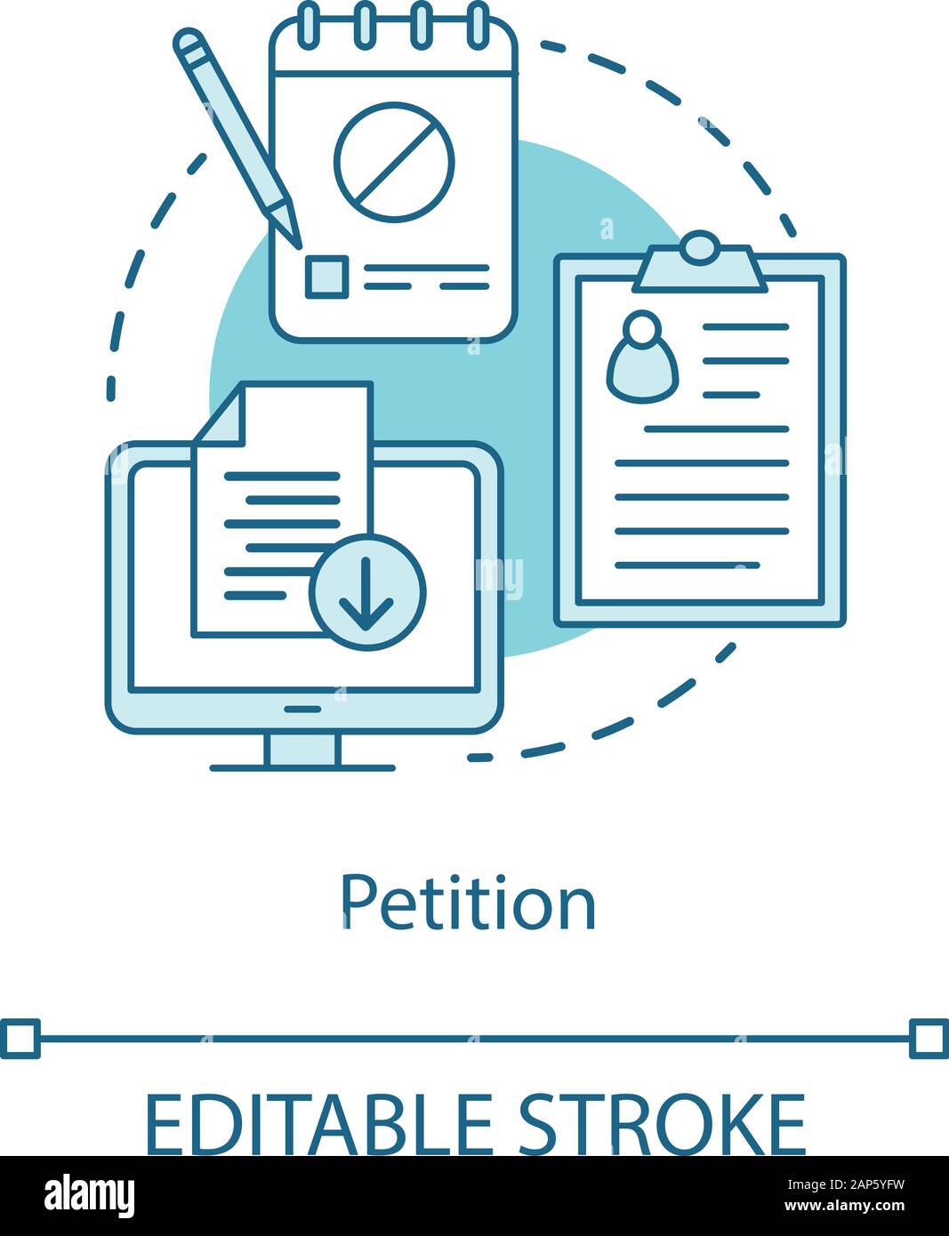 Petition concept icon. Signature collection idea thin line illustration ...