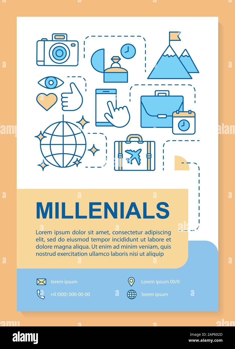 Millennials poster template layout. Age group. Echo boomers. Core ...
