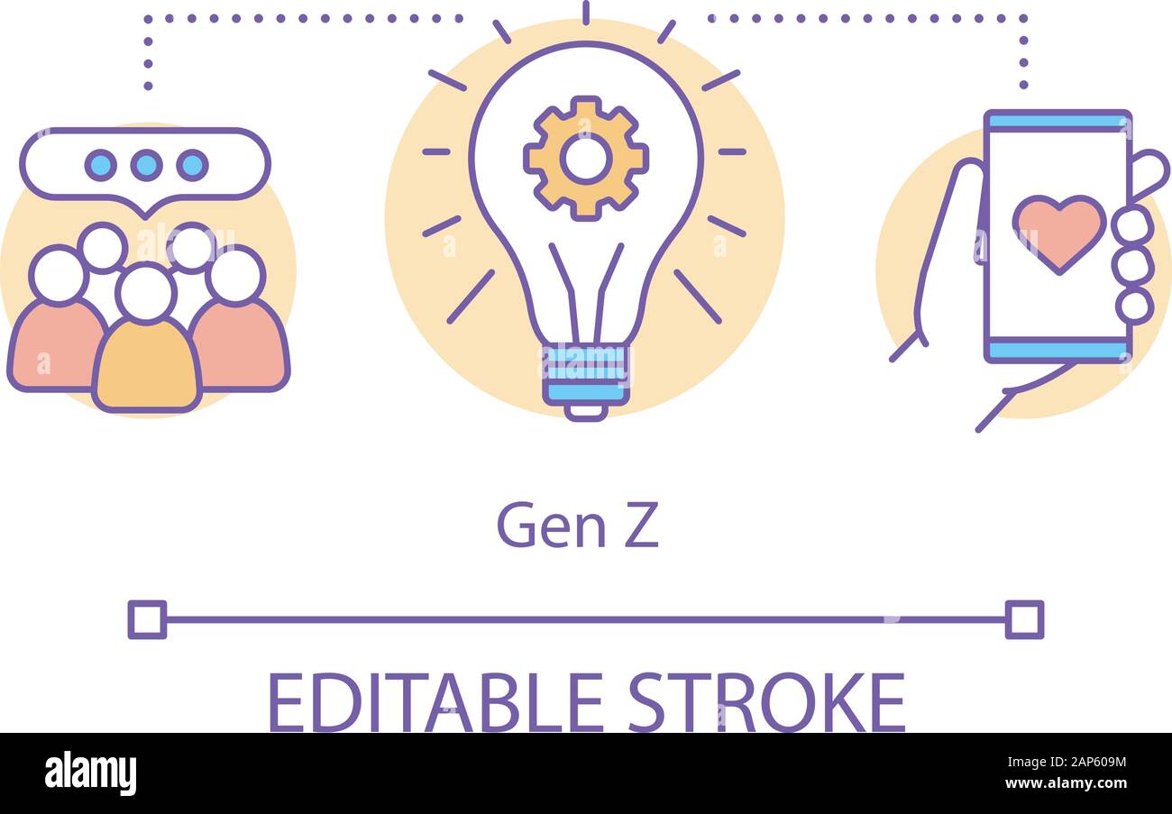 Gen z on phone group Stock Vector Images - Alamy