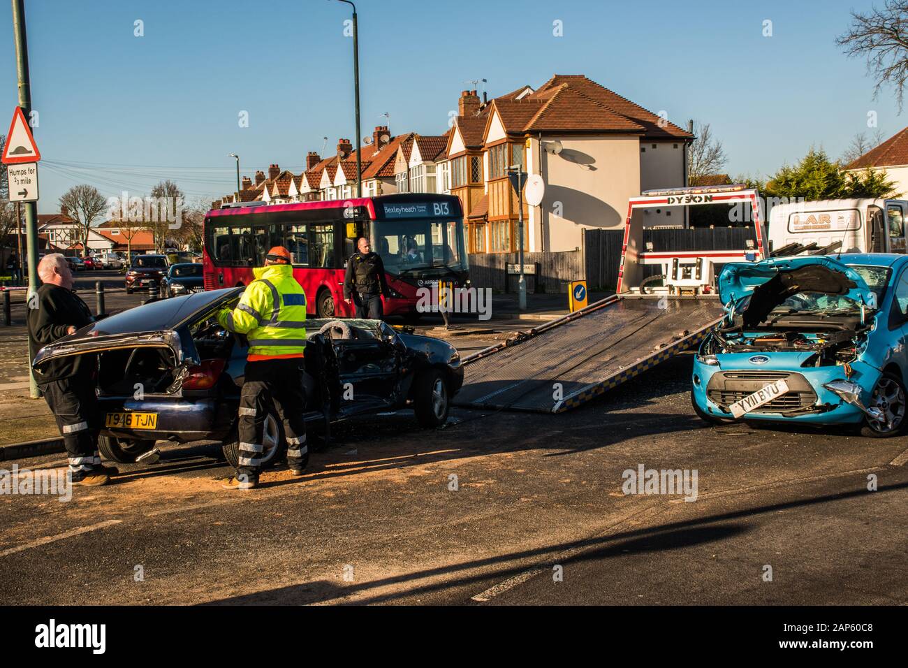 Recovery at scene of RTA. 19th Jan 2020 Stock Photo - Alamy