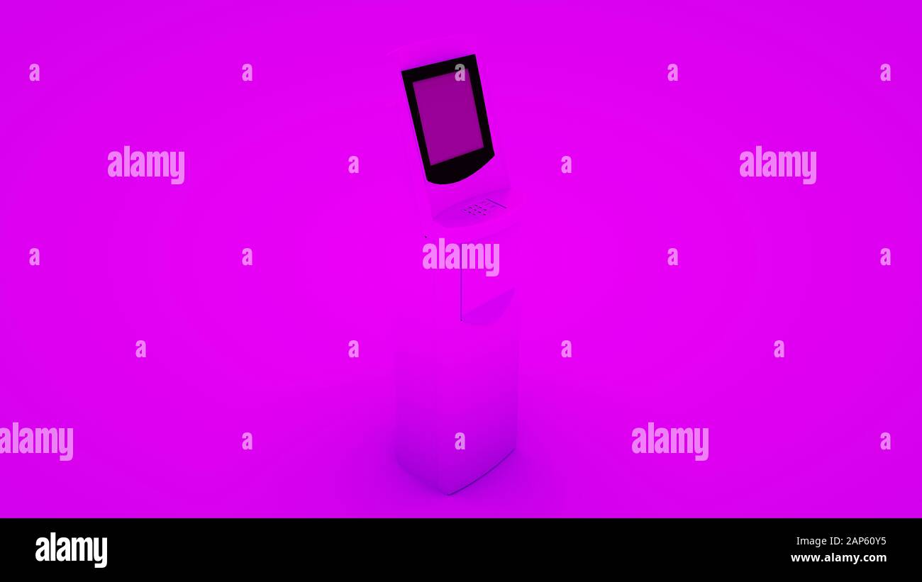 Outdoor Purple ATM, Automated Teller Machine, Payment Terminal isolated ...