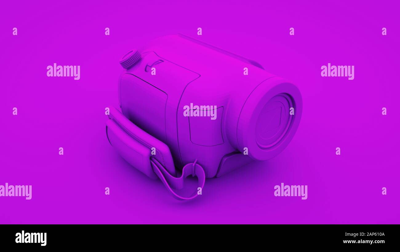 Purple Video Camera. Minimal idea concept, 3d rendering Stock Photo - Alamy