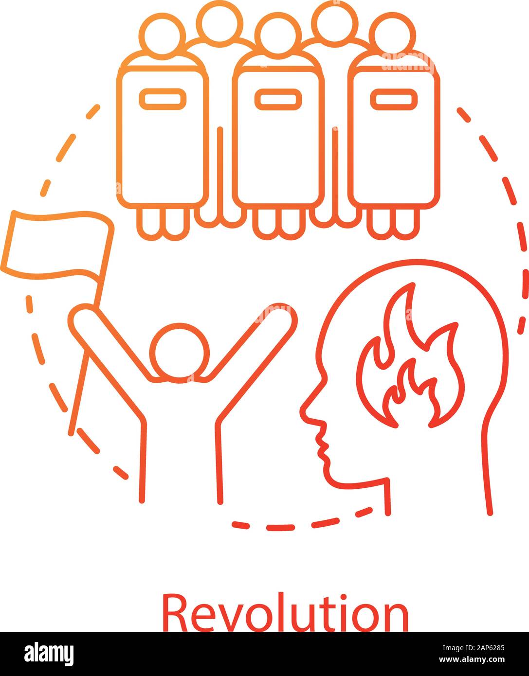 Revolution concept icon. Civil unrest idea thin line illustration ...