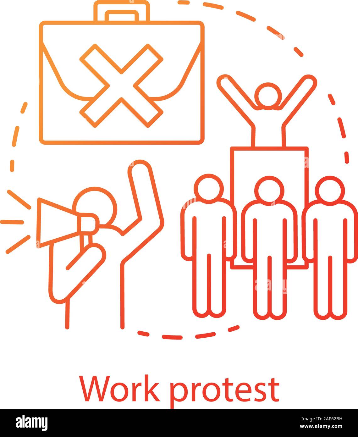 Work protest concept icon. Social demonstration, labor union strike ...