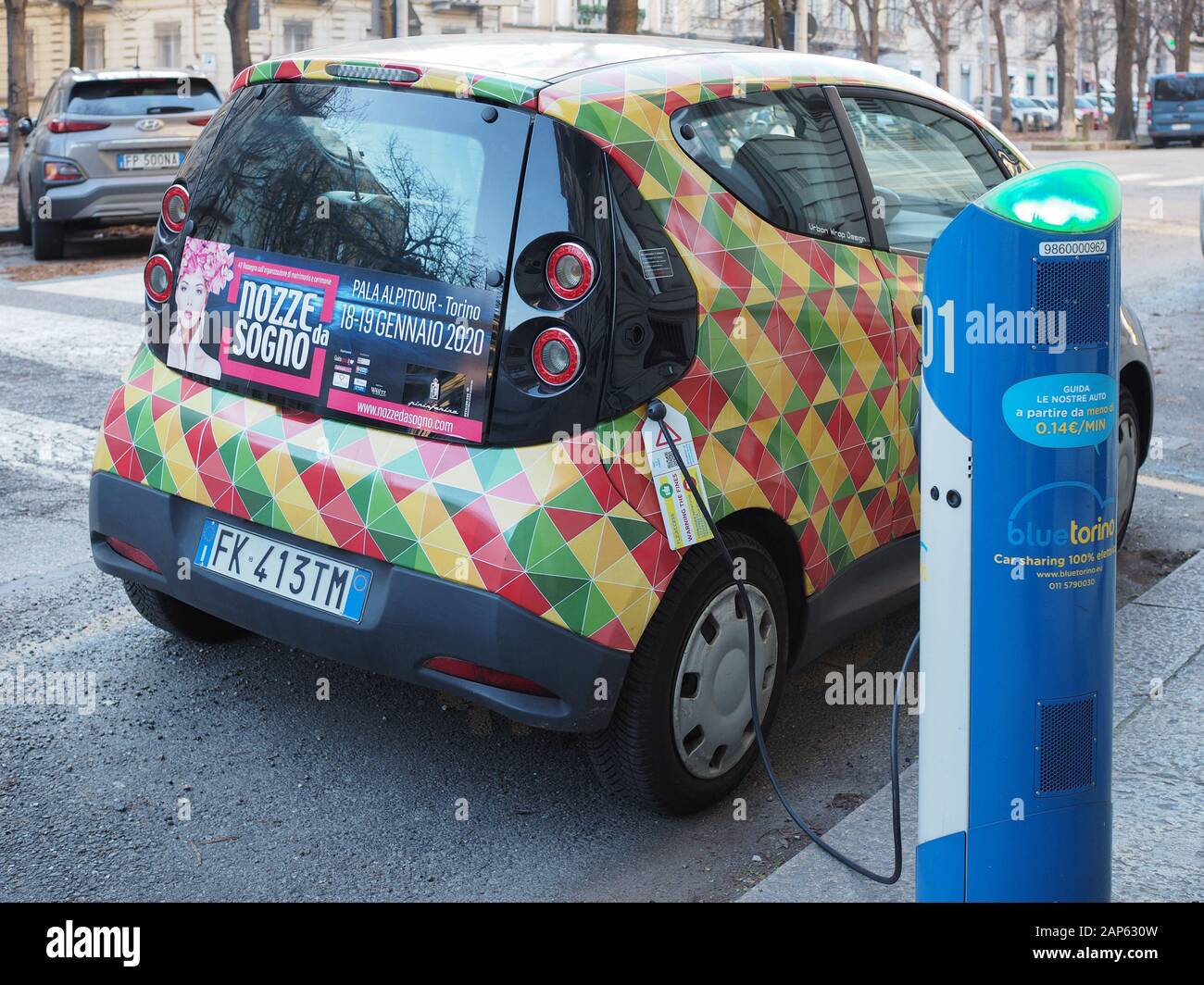 TURIN, ITALY - CIRCA DECEMBER 2019: electric car charging station Stock ...