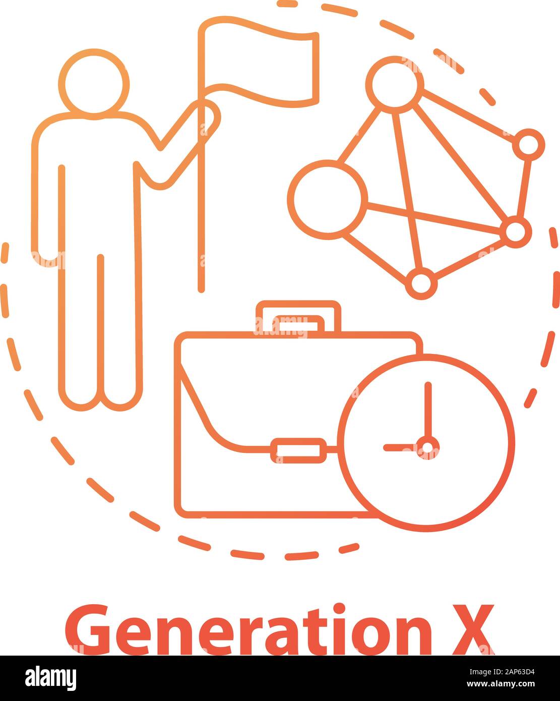 Generation X concept icon. Age group idea thin line illustration ...