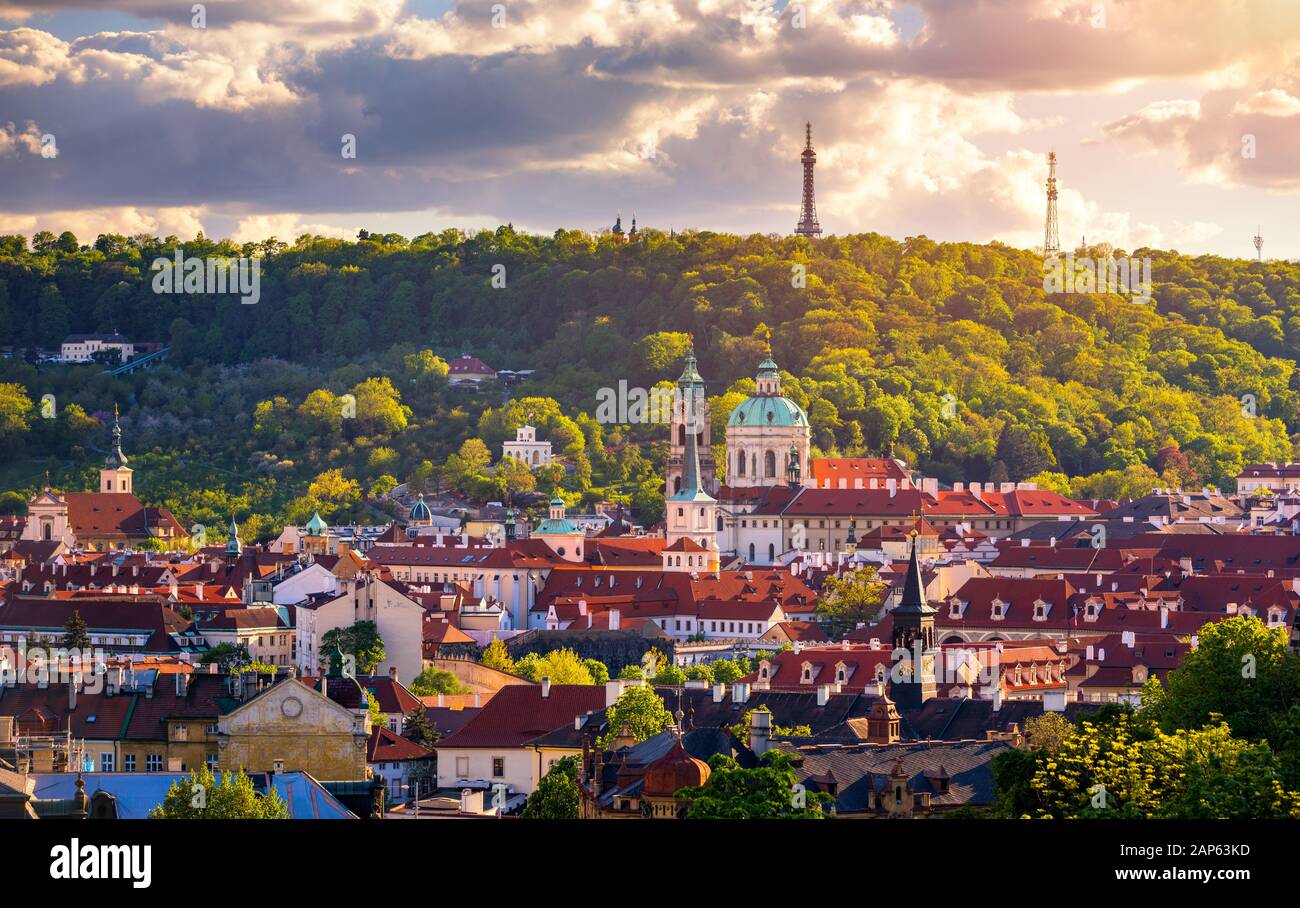 Spring view in Letna Park, Prague, Czech Republic. Spring in Prague ...