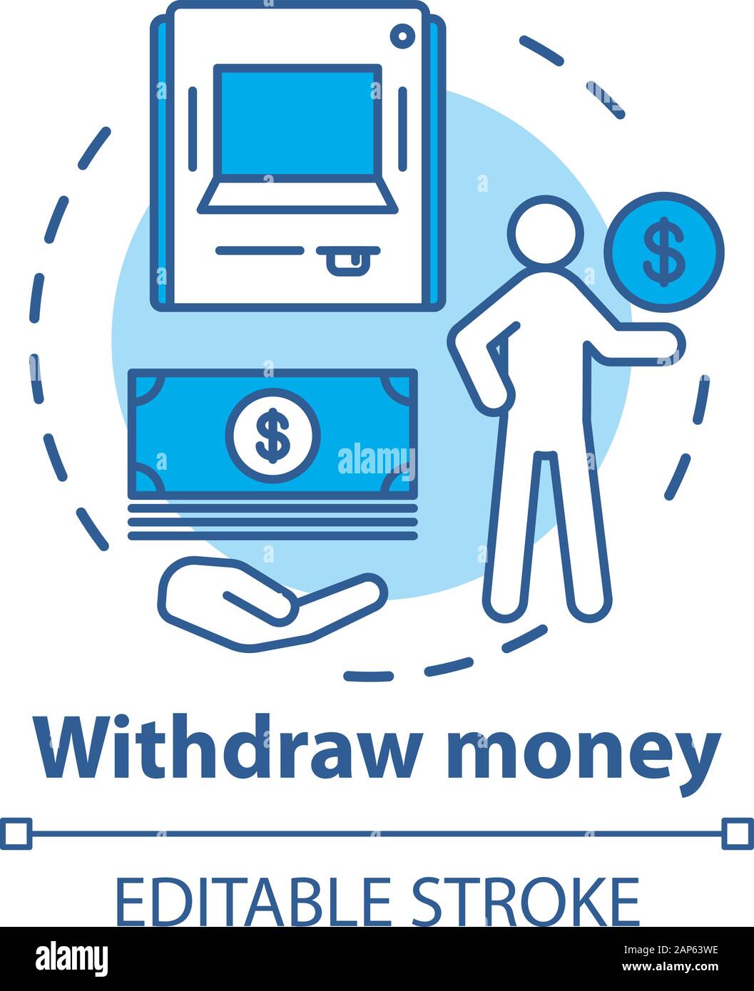 Withdraw from the account Stock Vector Images - Alamy