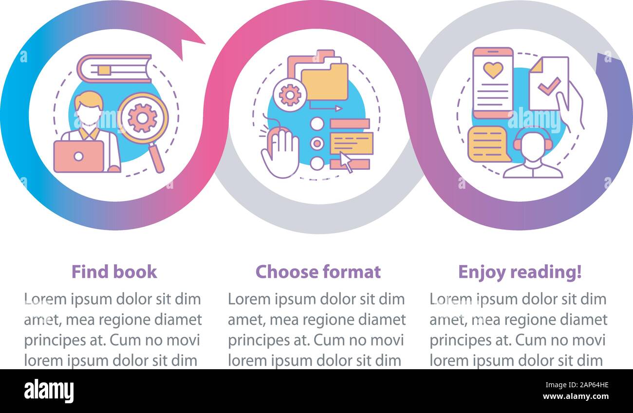 Online library vector infographic template. Read ebooks. Business ...