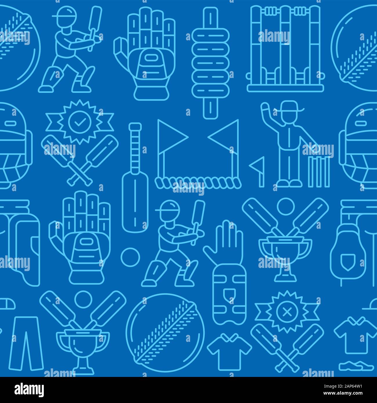 Sport vector seamless pattern. Healthy lifestyle background. Blue ...