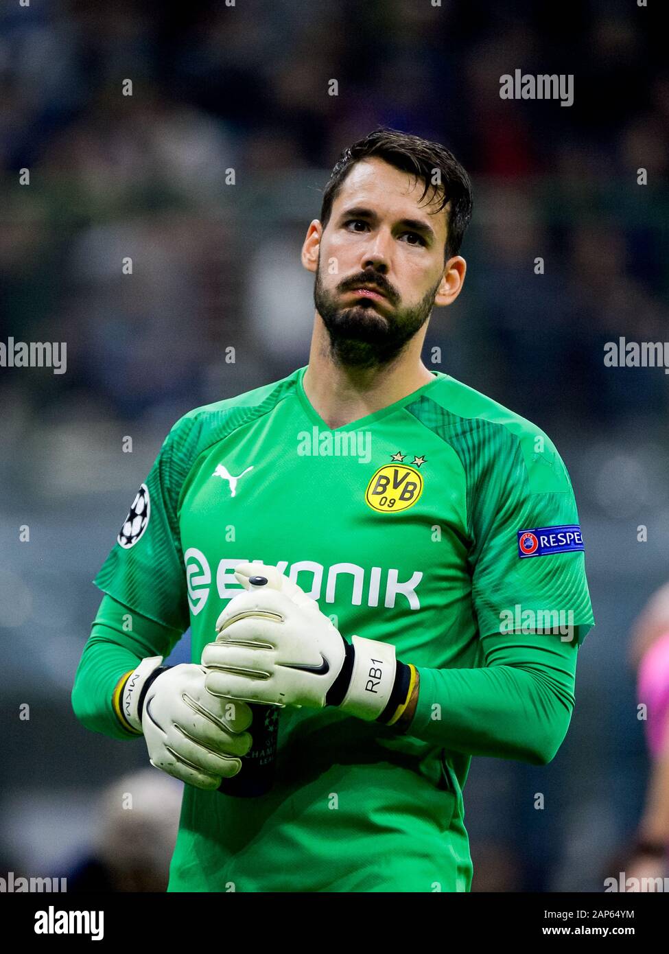Milan - Oct 23, 2019: Roman Burki . FC Inter - Borussia Dortmund ...