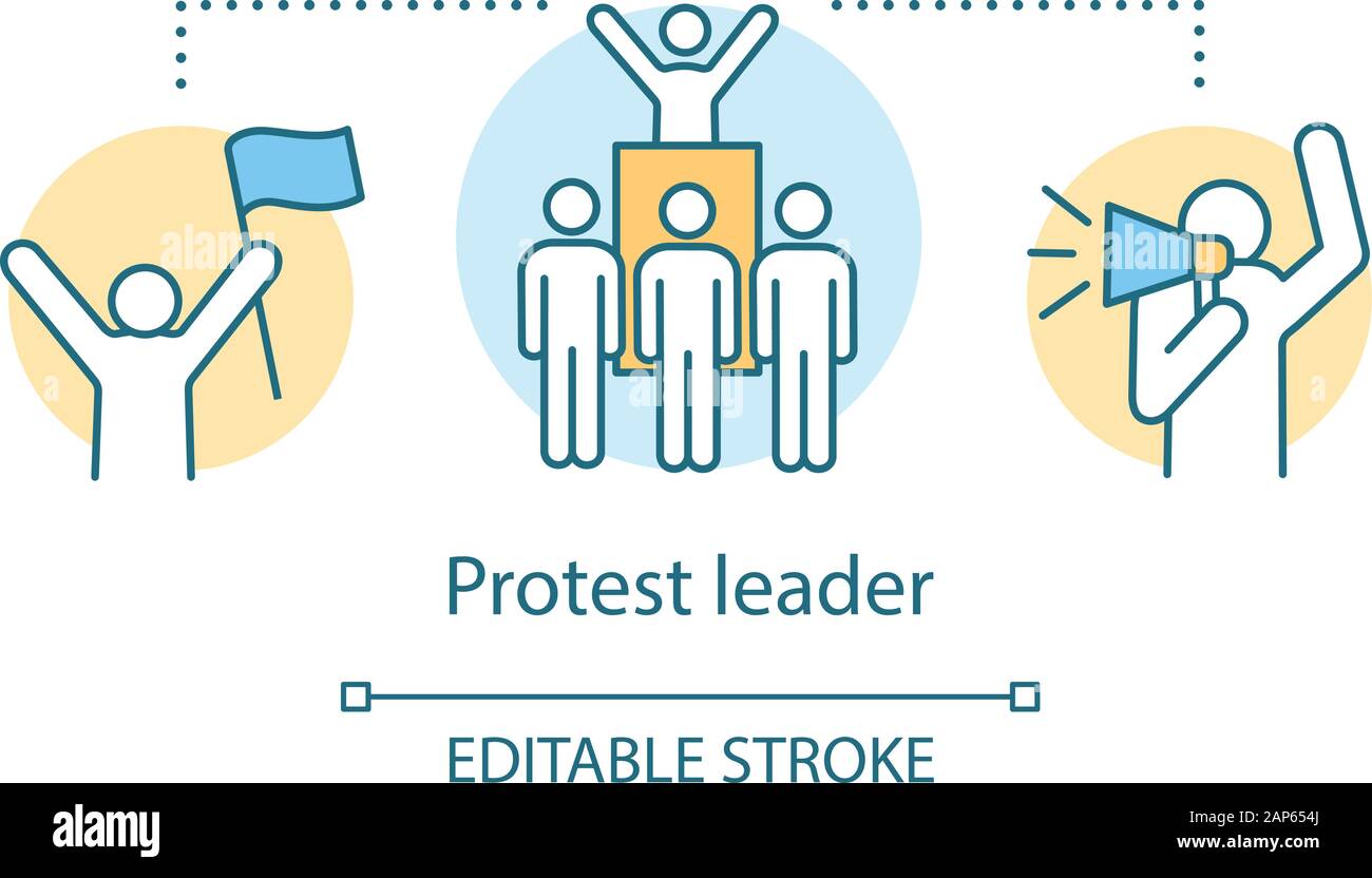 Protest leader concept icon. Public demonstration, social strike idea ...