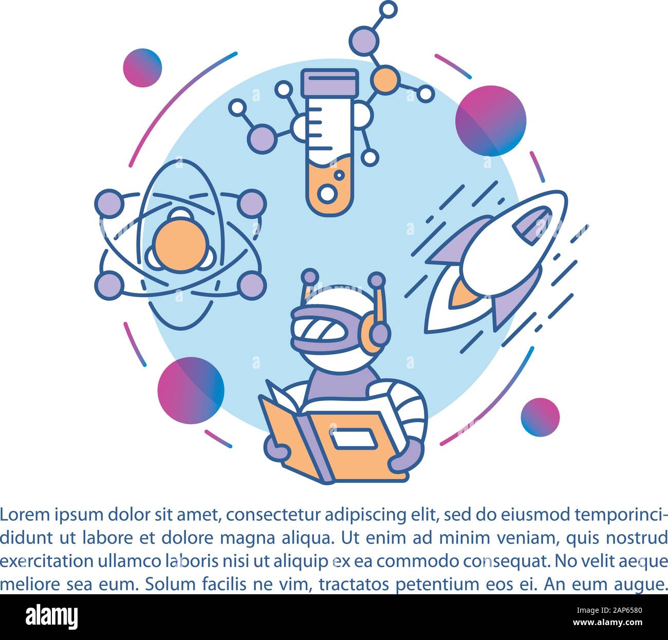 Science fiction article page vector template. Brochure, magazine ...