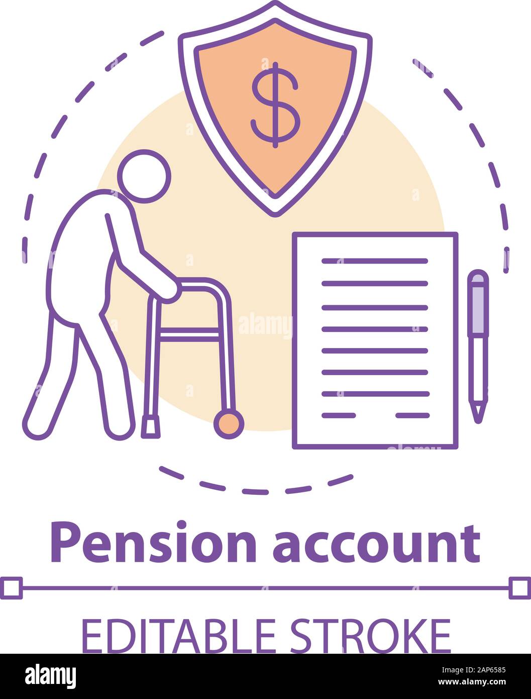 Pension account concept icon. Savings idea thin line illustration ...