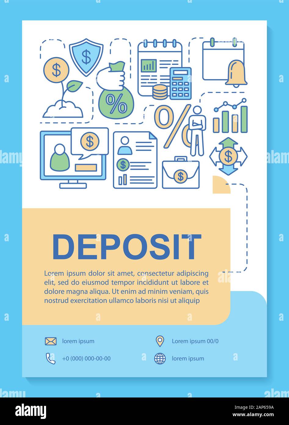 Deposit poster template layout. Keeping funds in passive income deposit ...