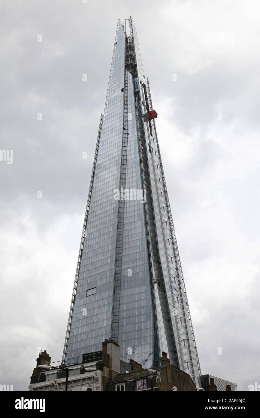 The Shard skyscraper building during construction in London Stock Photo ...