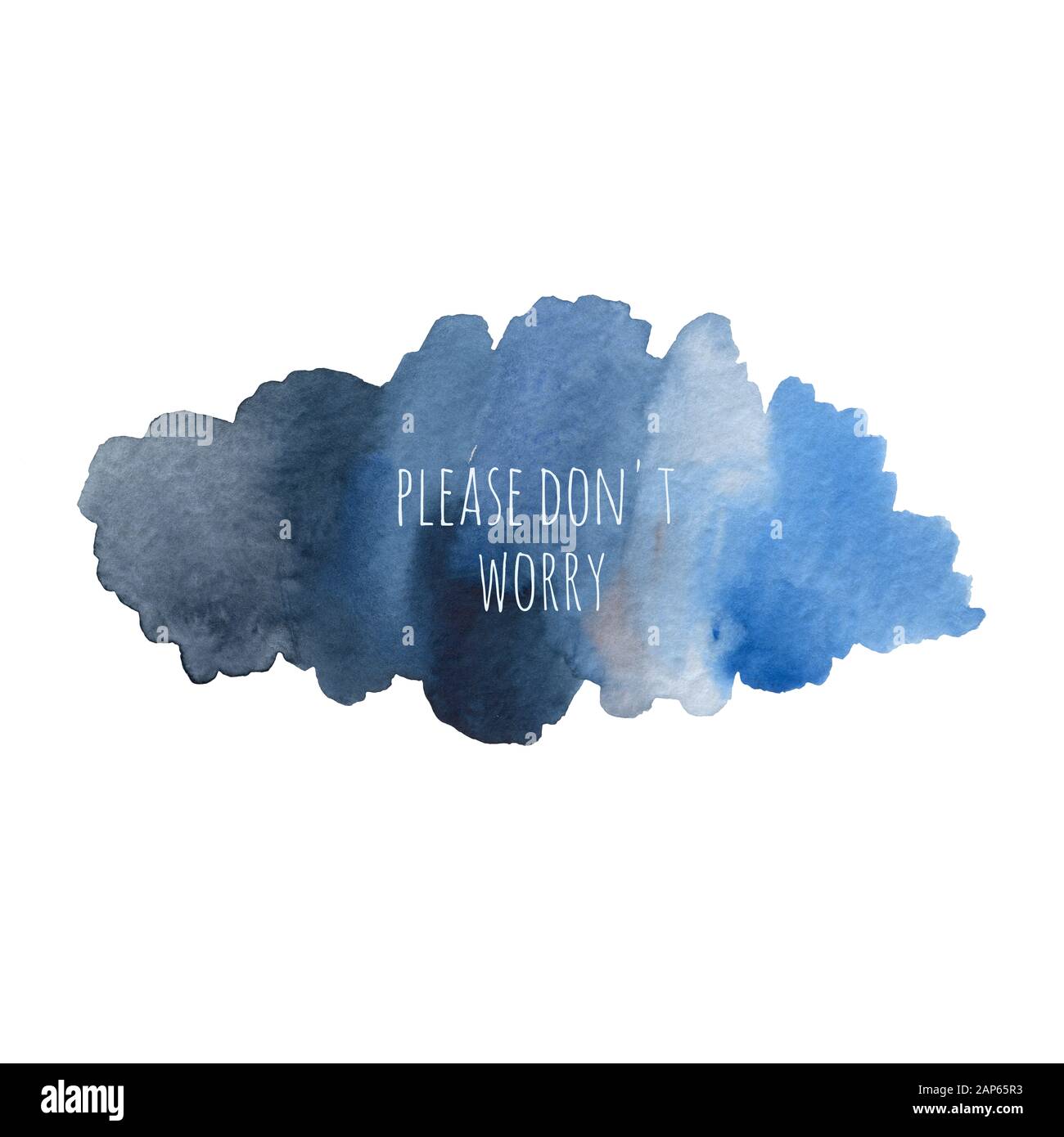 Watercolor multicolored cloud illustration. Keep Calm text ...