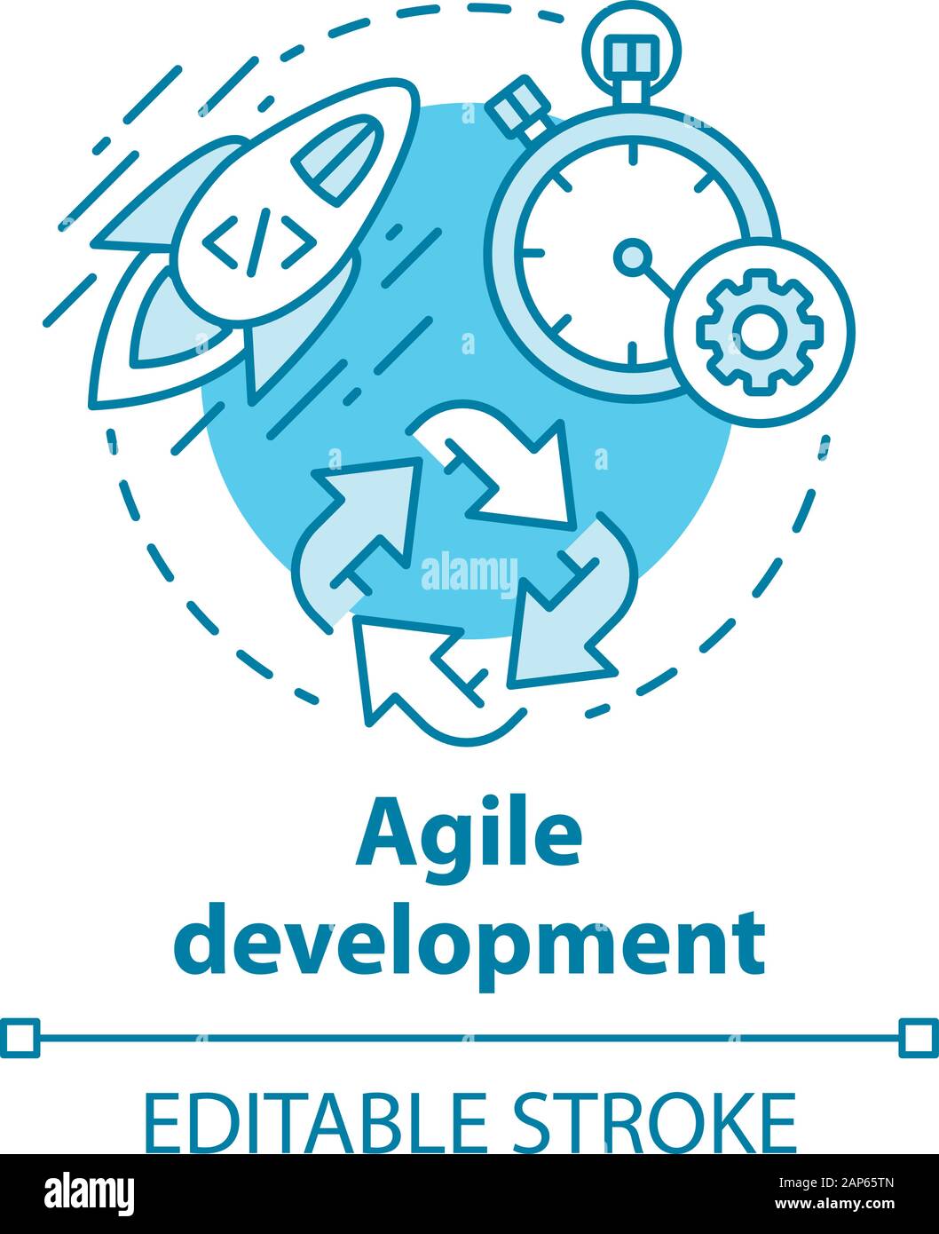 Agile development concept icon. Short term teamwork. Strategic ...