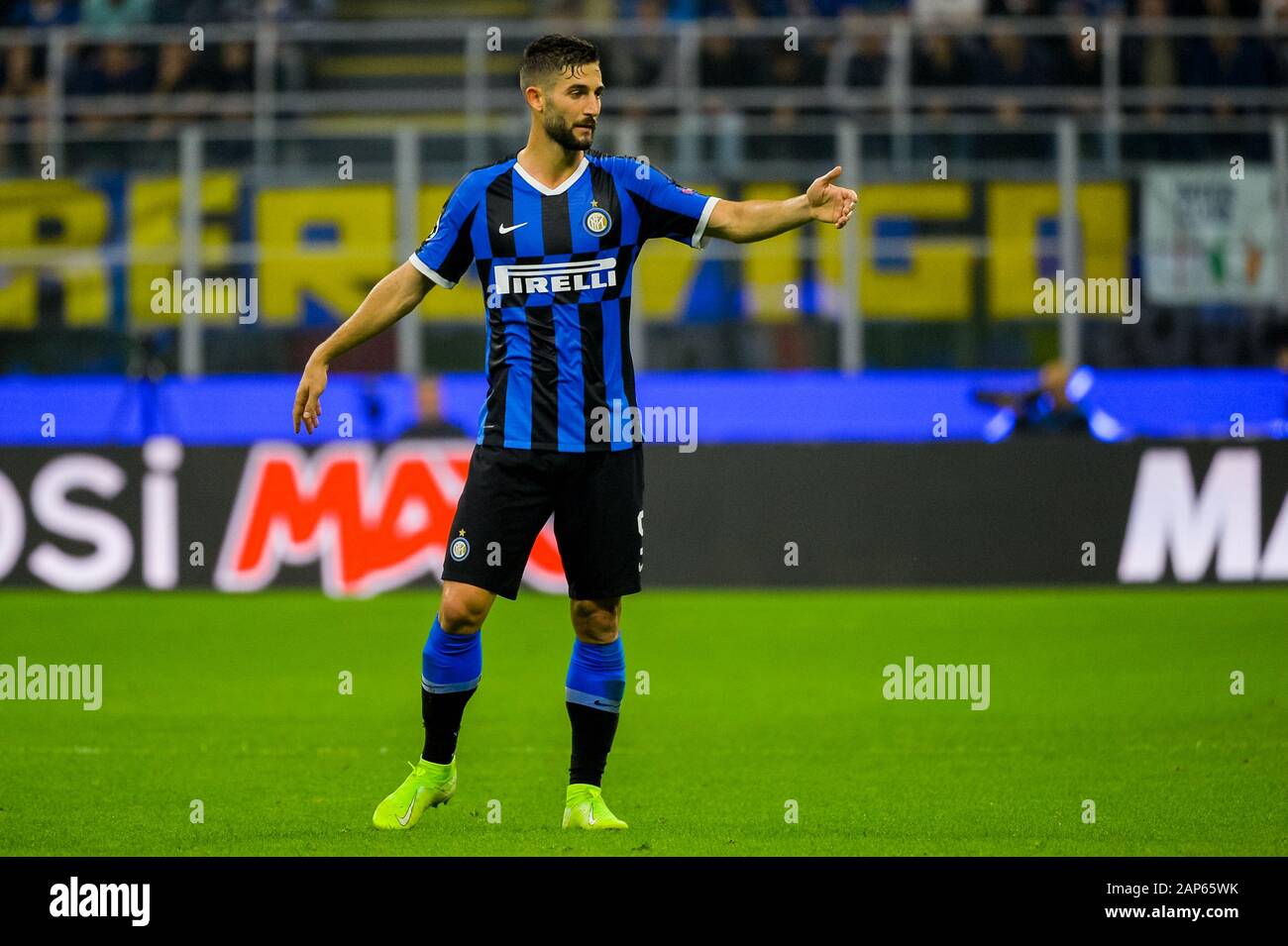 Milan - Oct 23, 2019: Roberto Gagliardini 5. FC Inter - Borussia ...