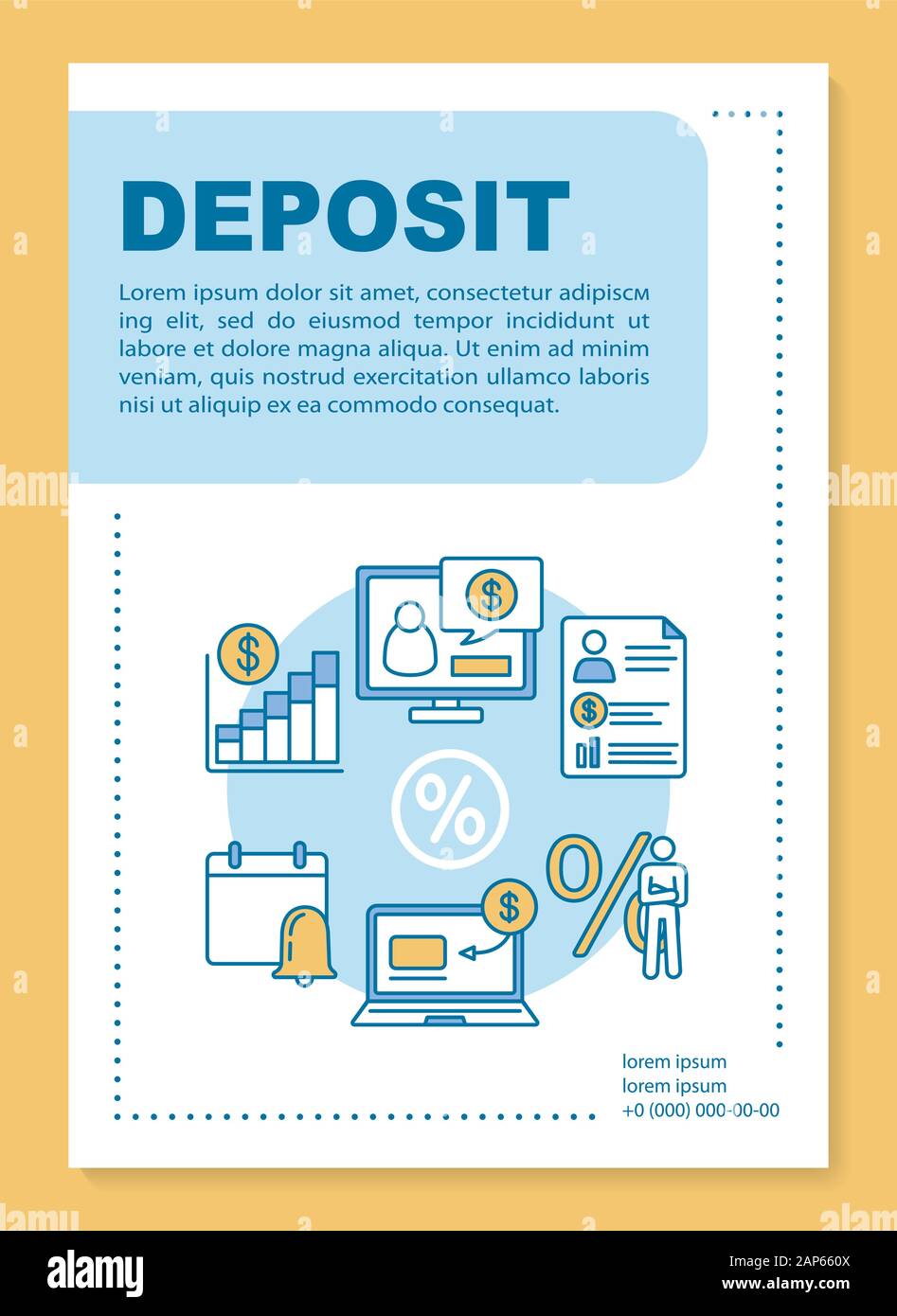 Deposit poster template layout. Accounting and financial advice service ...