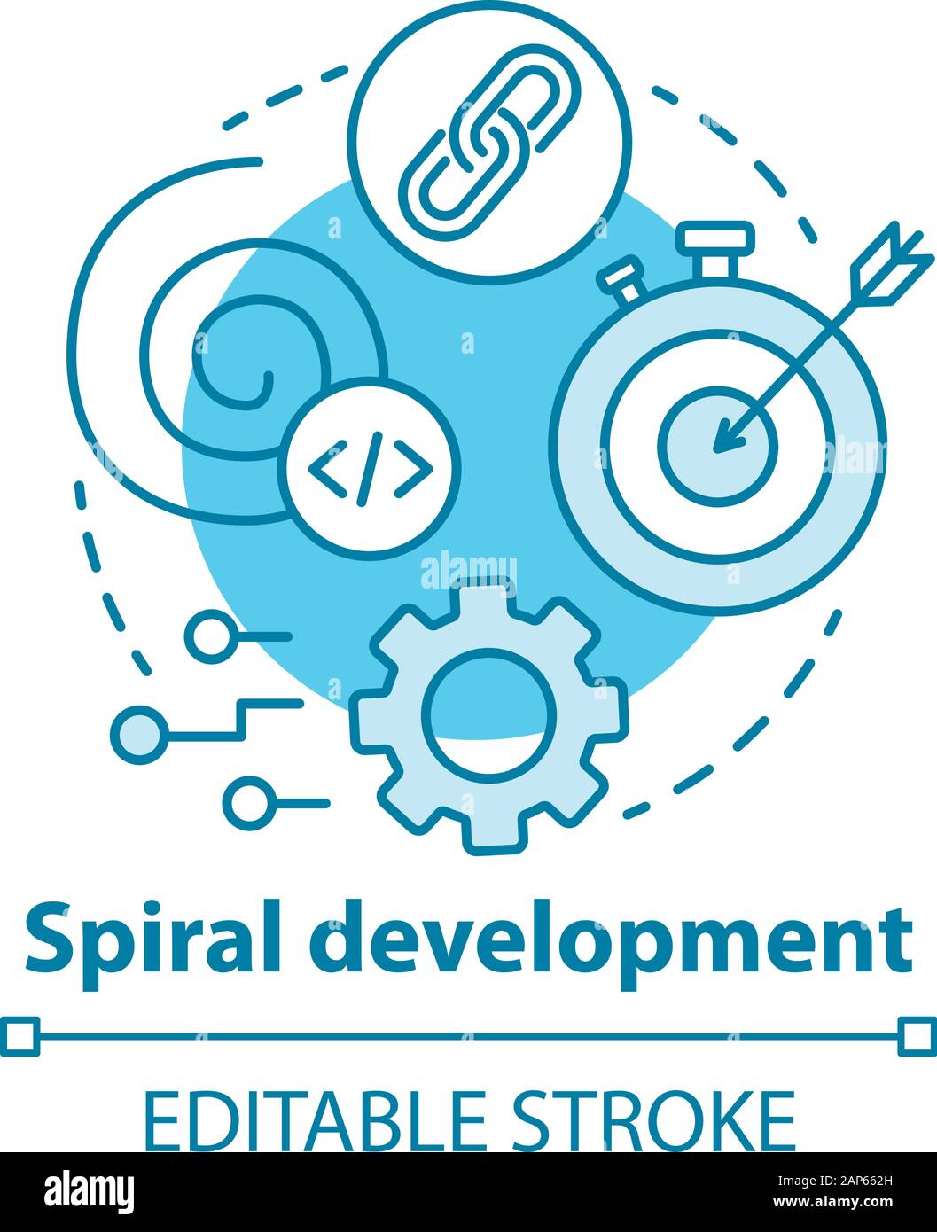 Spiral development concept icon. Strategy management. Planning and ...