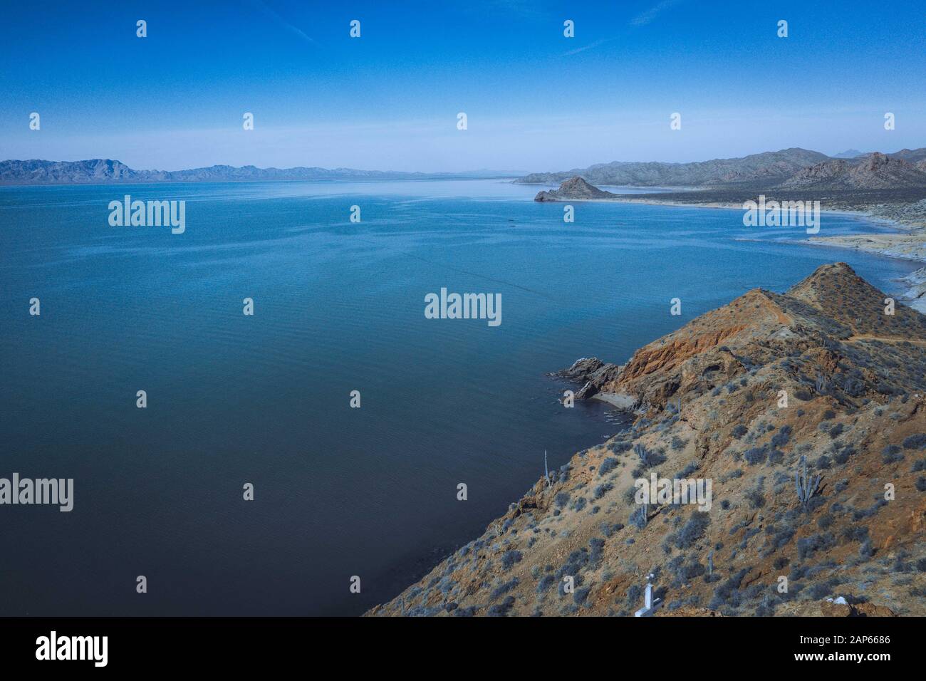 Vista aerea de Kino o bahía de Kino, Sonora, Mex en el golfo de ...